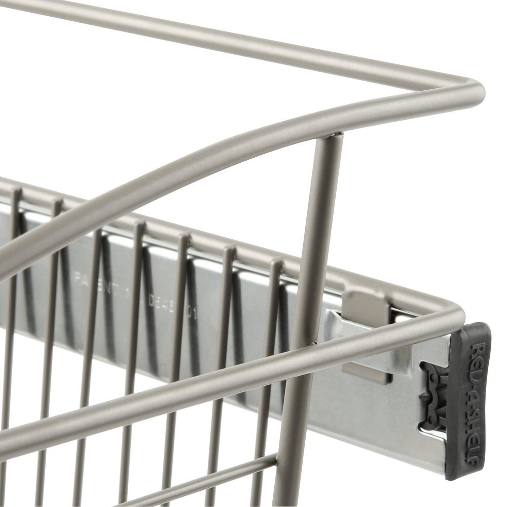 Rev-A-Shelf 18 in. H x 24 in. W Nickel Steel 1-Drawer Wide Mesh Wire ...
