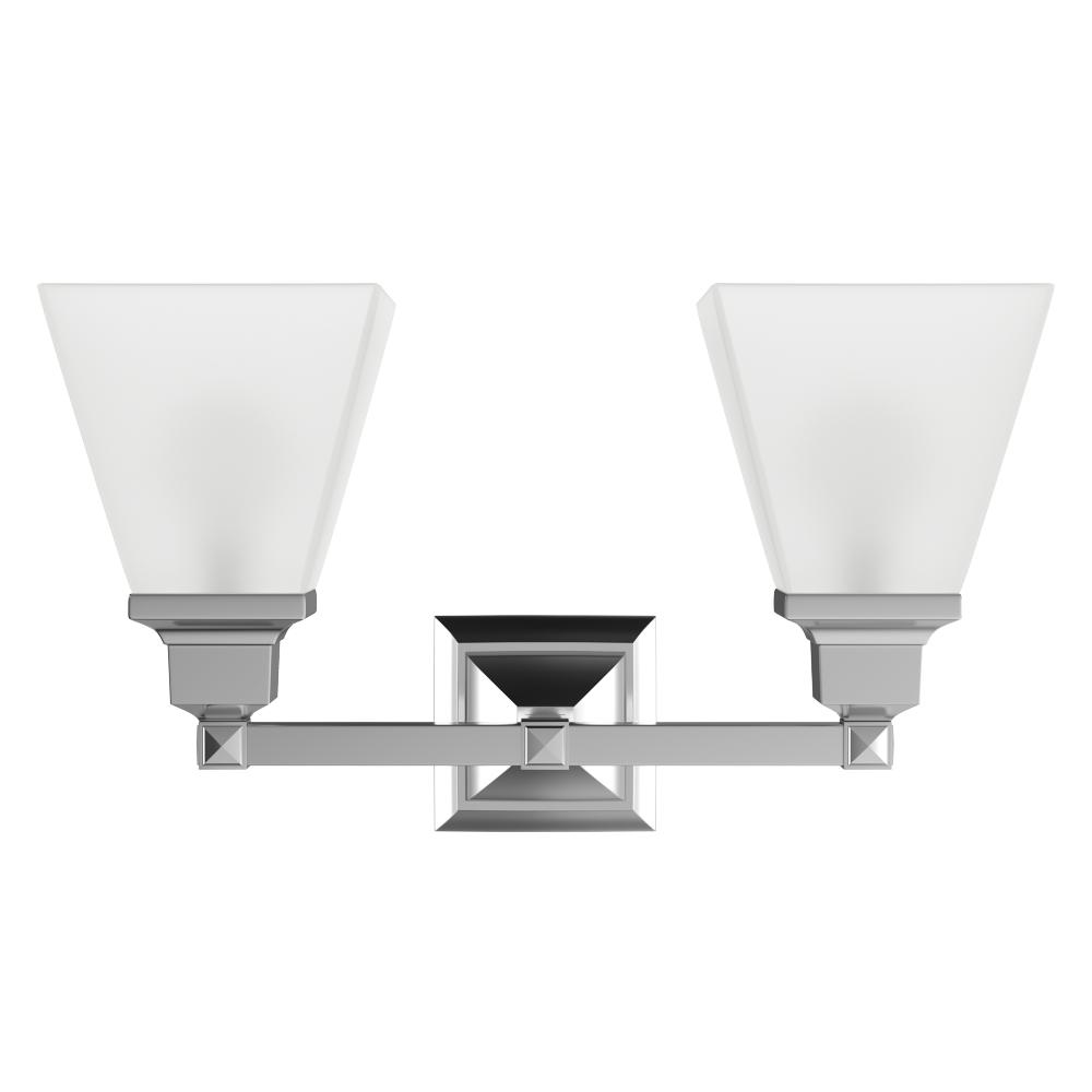 Livex Lighting Mission 2 Light Polished Chrome Bath Vanity Light ...
