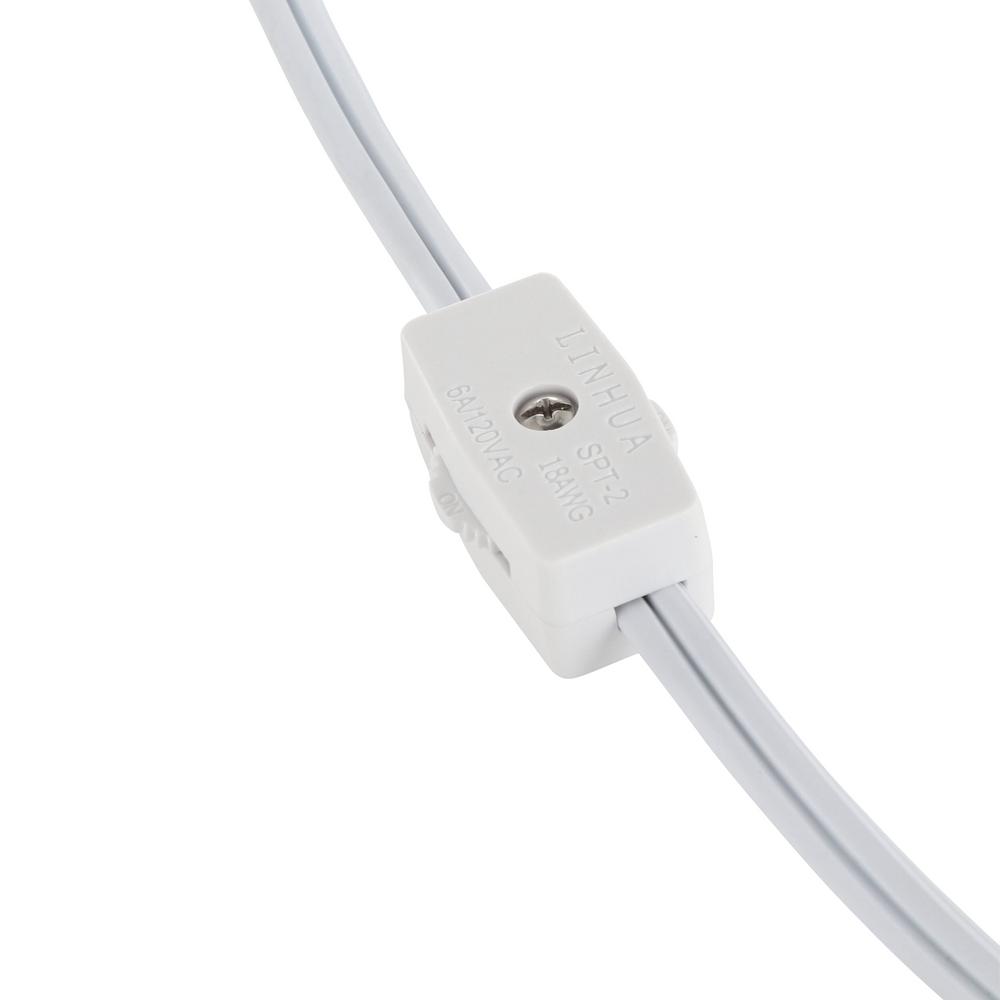 Simple Designs 19.69 in. Brushed Nickel Tripod Table Lamp with White ...