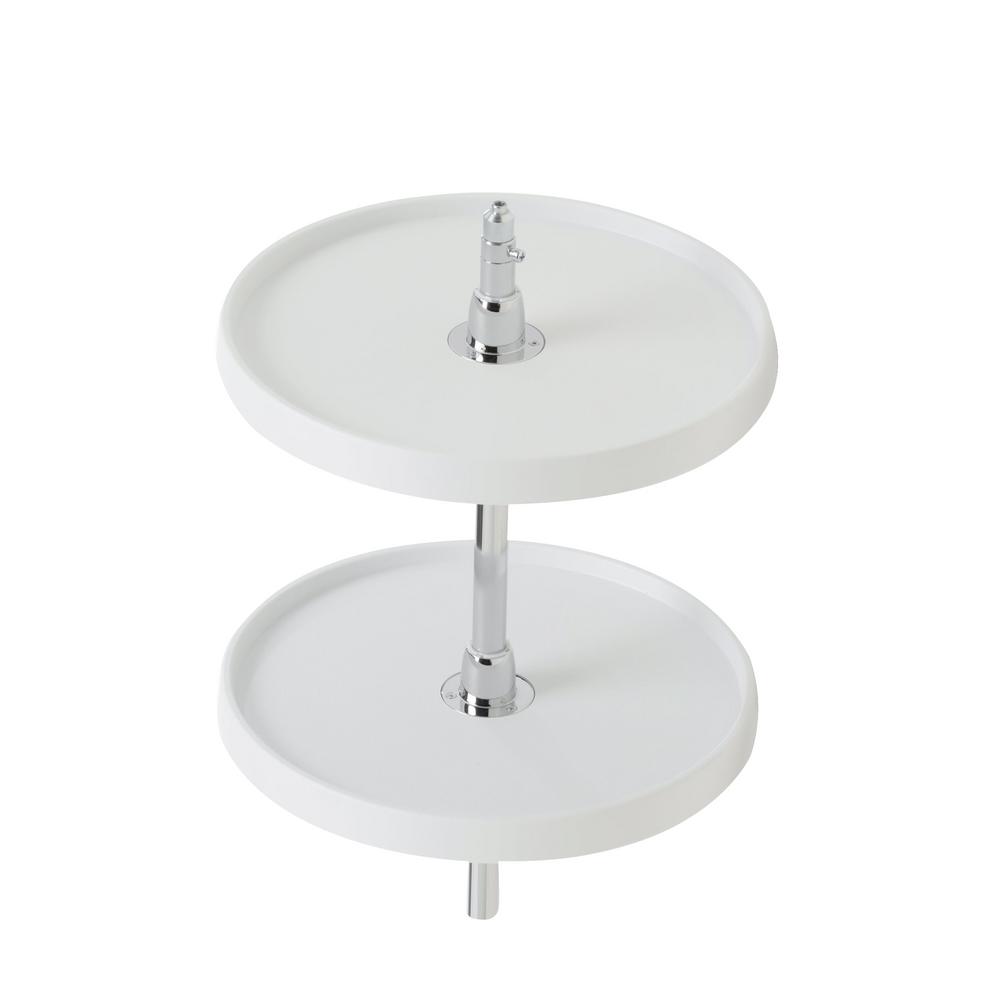 Rev-A-Shelf 26 in. H x 16 in. W x 16 in. D White Polymer 2-Shelf Full ...