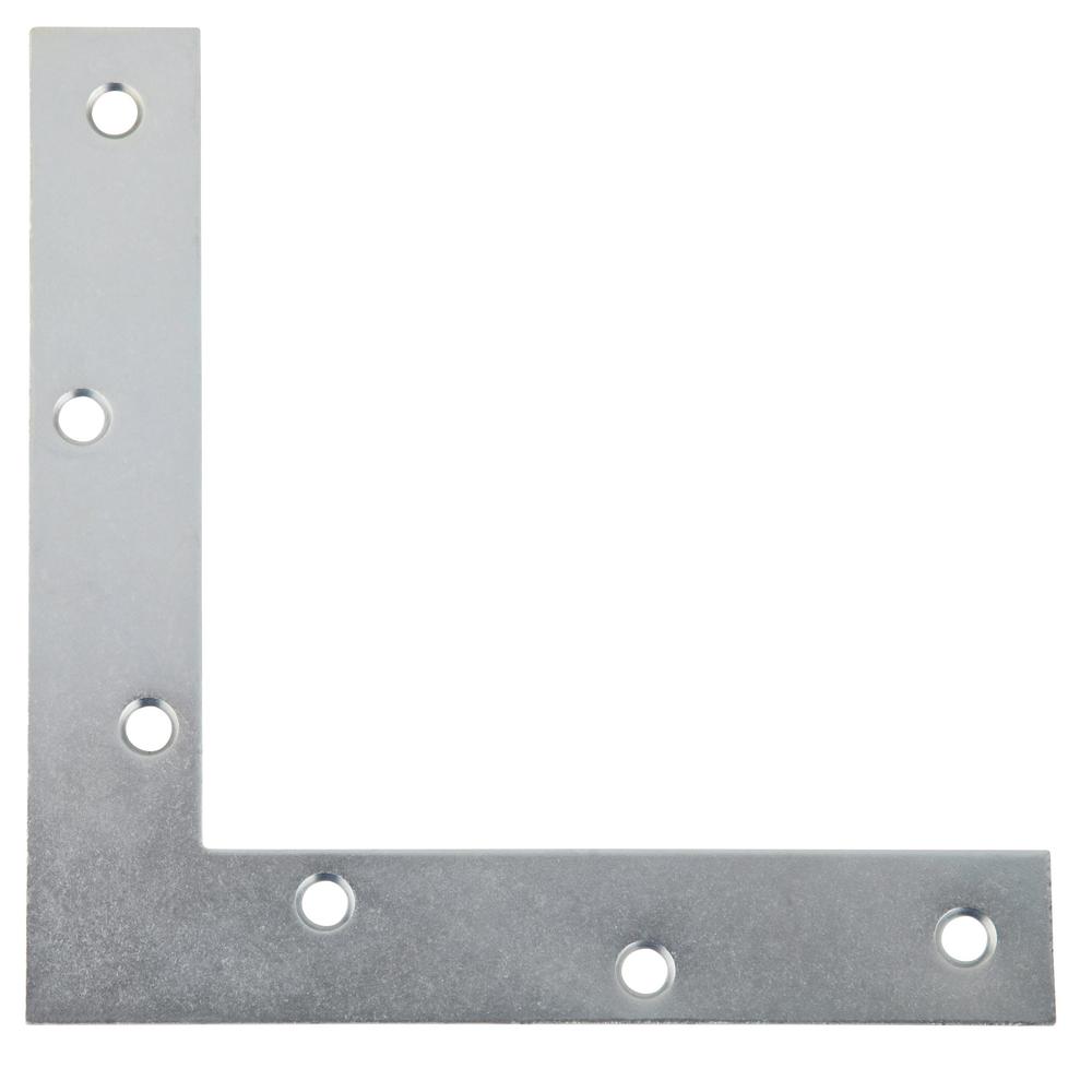 Hardware Essentials 8 x 1 in. Zinc Plated Flat Corner Brace (5-Pack ...