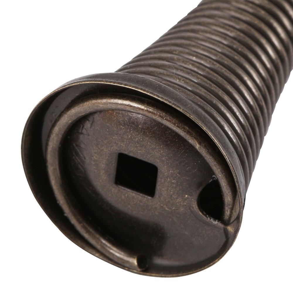 Hardware Essentials 3 in. Antique Brass Broad Base Spring Door Stop (5 ...