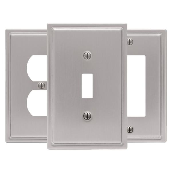 Brushed Nickel Moderne Wall Plate Collection - Electrical - The Home Depot
