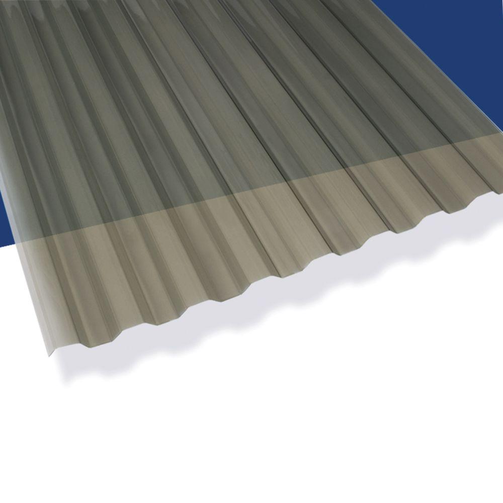 Suntuf 26 in. x 12 ft. Polycarbonate Corrugated Roof Panel in Solar ...