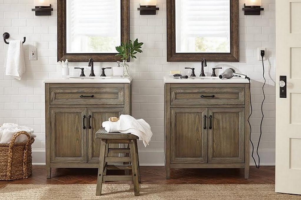 Classic Textured Bathroom – Bathroom – The Home Depot
