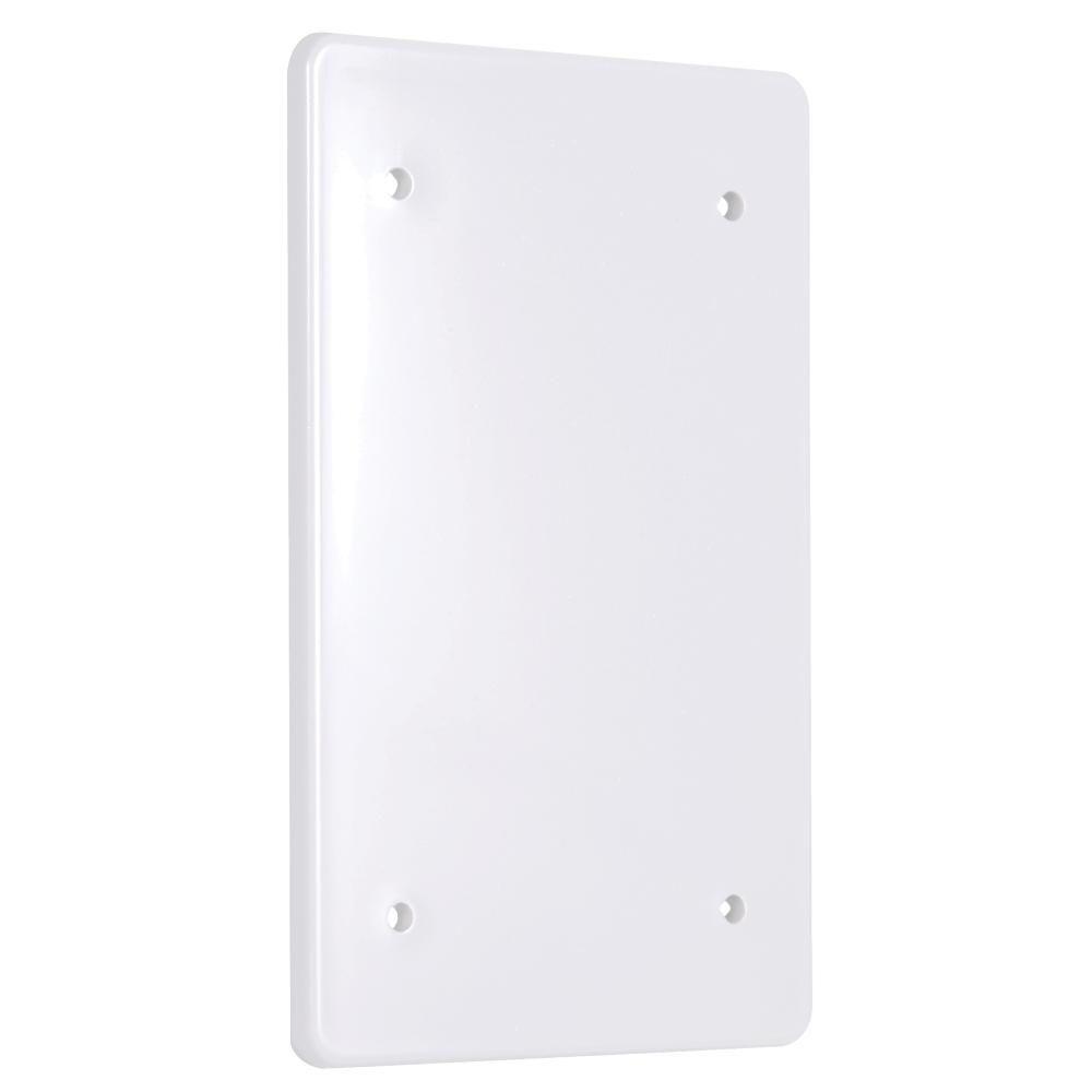 BELL 1 Gang Blank Plastic Cover - White-PBC100WH - The Home Depot