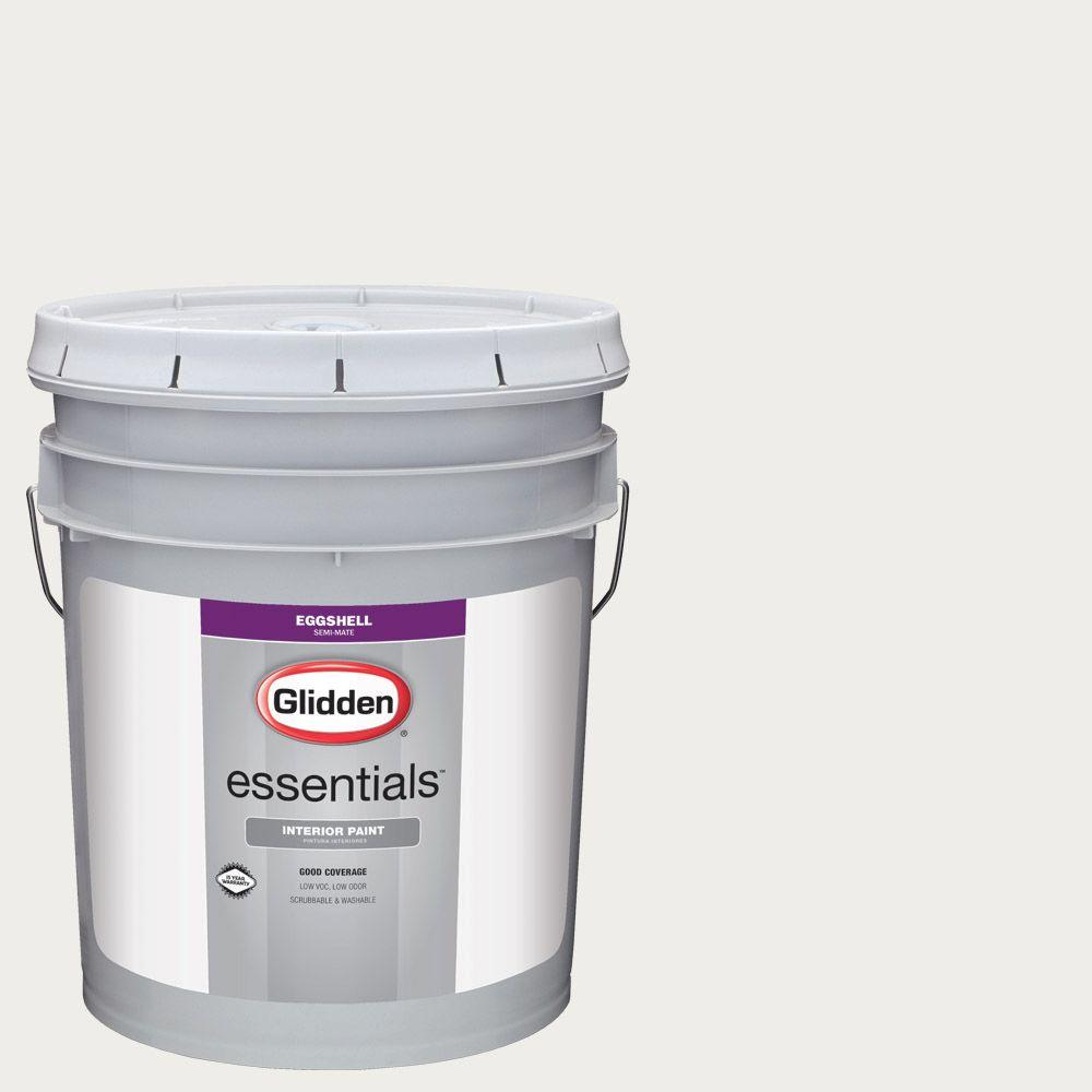 Glidden Essentials 5 gal. #HDGWN56 Swan White Eggshell Interior Paint ...