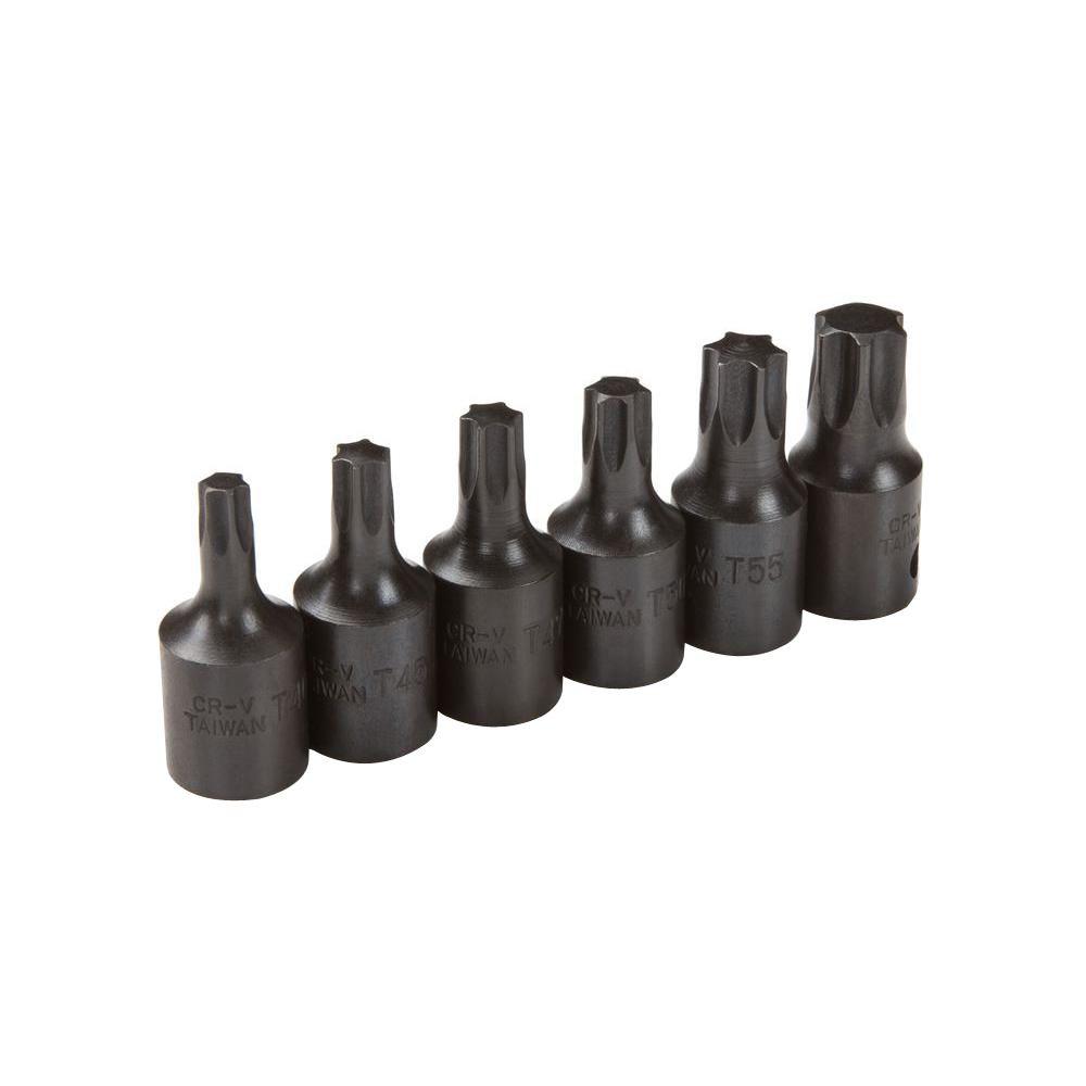 TEKTON 3/8 in. Drive T40-T60 Impact Star Bit Socket Set-4911 - The Home ...