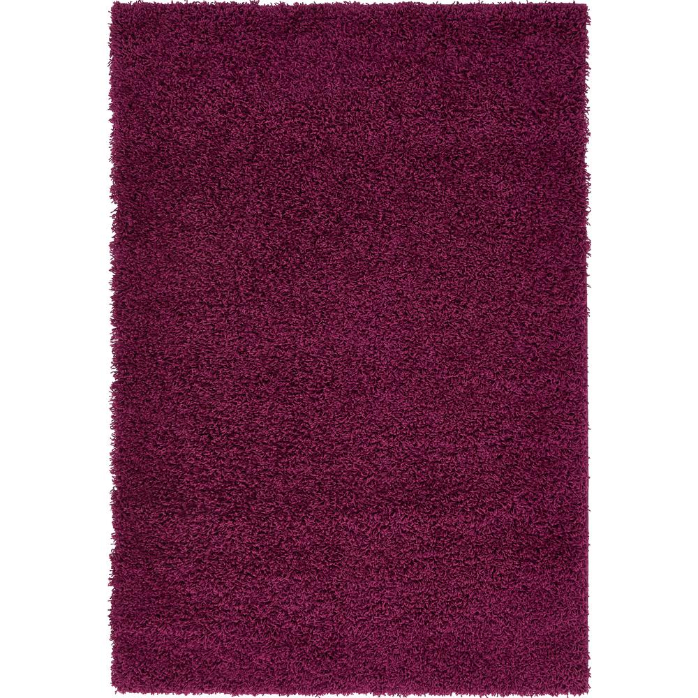 Unique Loom Solid Shag Eggplant Purple 4 ft. x 6 ft. Area Rug-3136702 ...