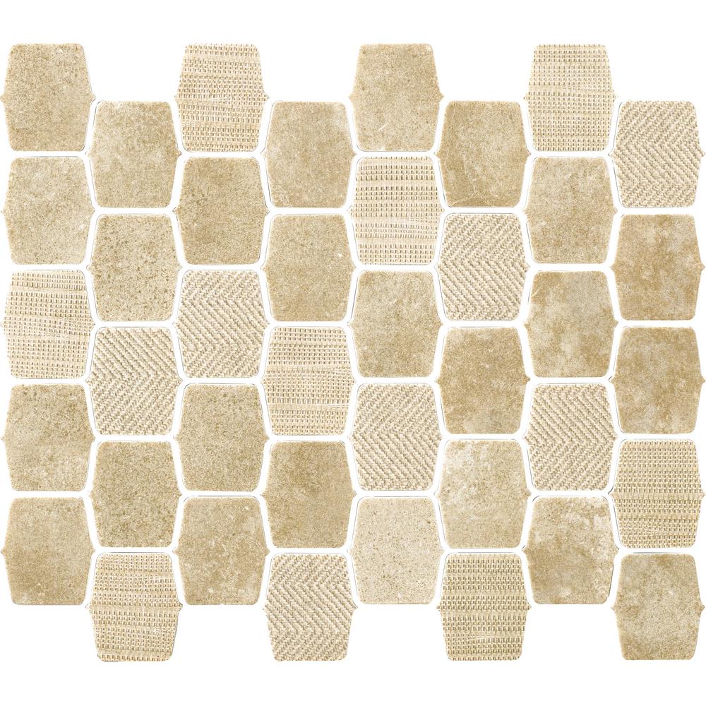 Lungarno Organic Strands Beige 9.8 in. x 12.11 in. x 6mm Matte Glass ...