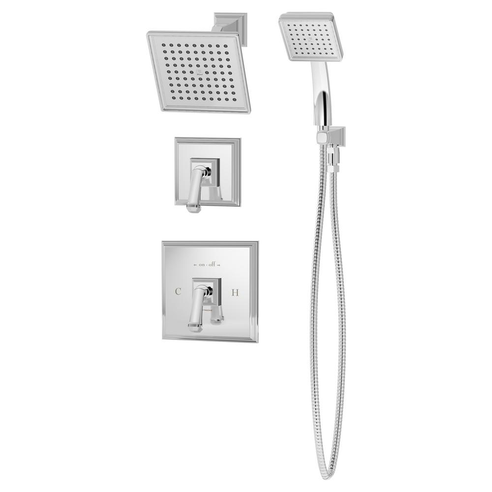 Symmons Oxford 1-Handle Wall-Mounted Shower Trim Kit in Polished Chrome ...