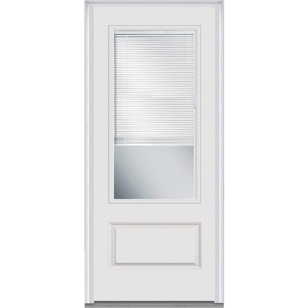 MMI Door 36 in. x 80 in. Internal Blinds Right-Hand Inswing 3/4-Lite ...