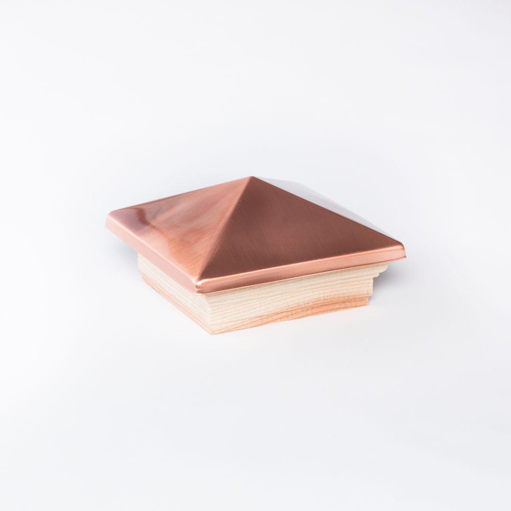 4 in. x 4 in. Redwood and Copper Victoria Wood Post Cap-88111 - The ...