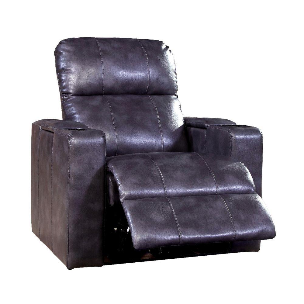 PRI Larson Magnetite Leather Recliner 1985-178-110 - The Home Depot
