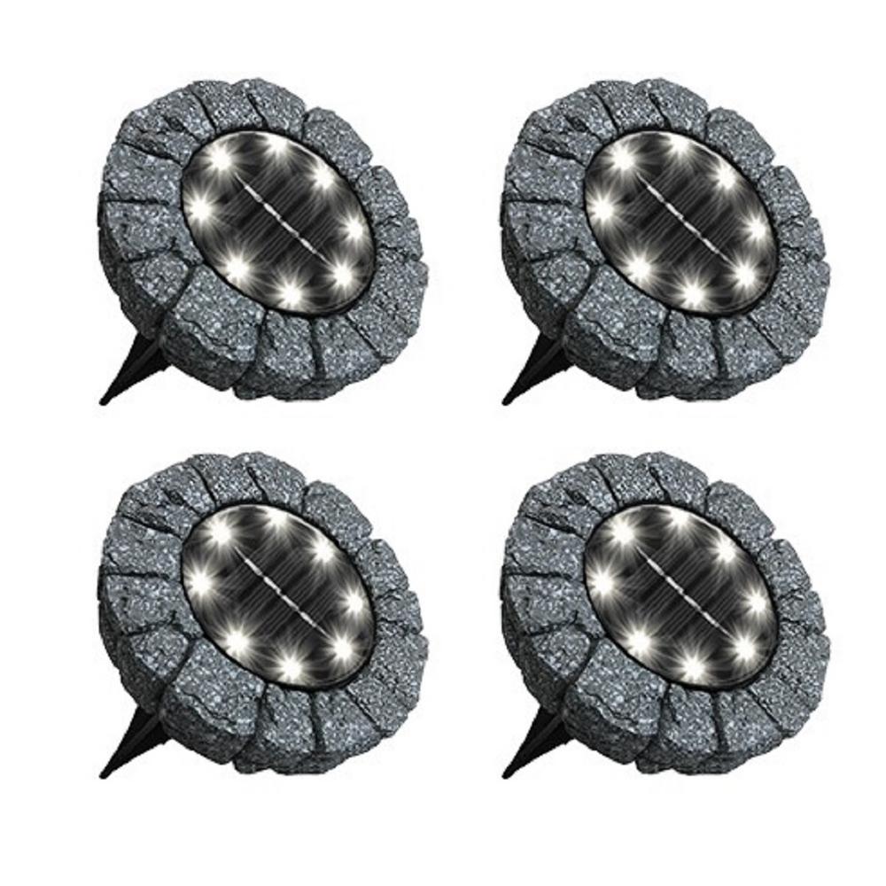 BELL+HOWELL 6000K Ultra-Solar Dark Gray Stone Like Outdoor Integrated ...