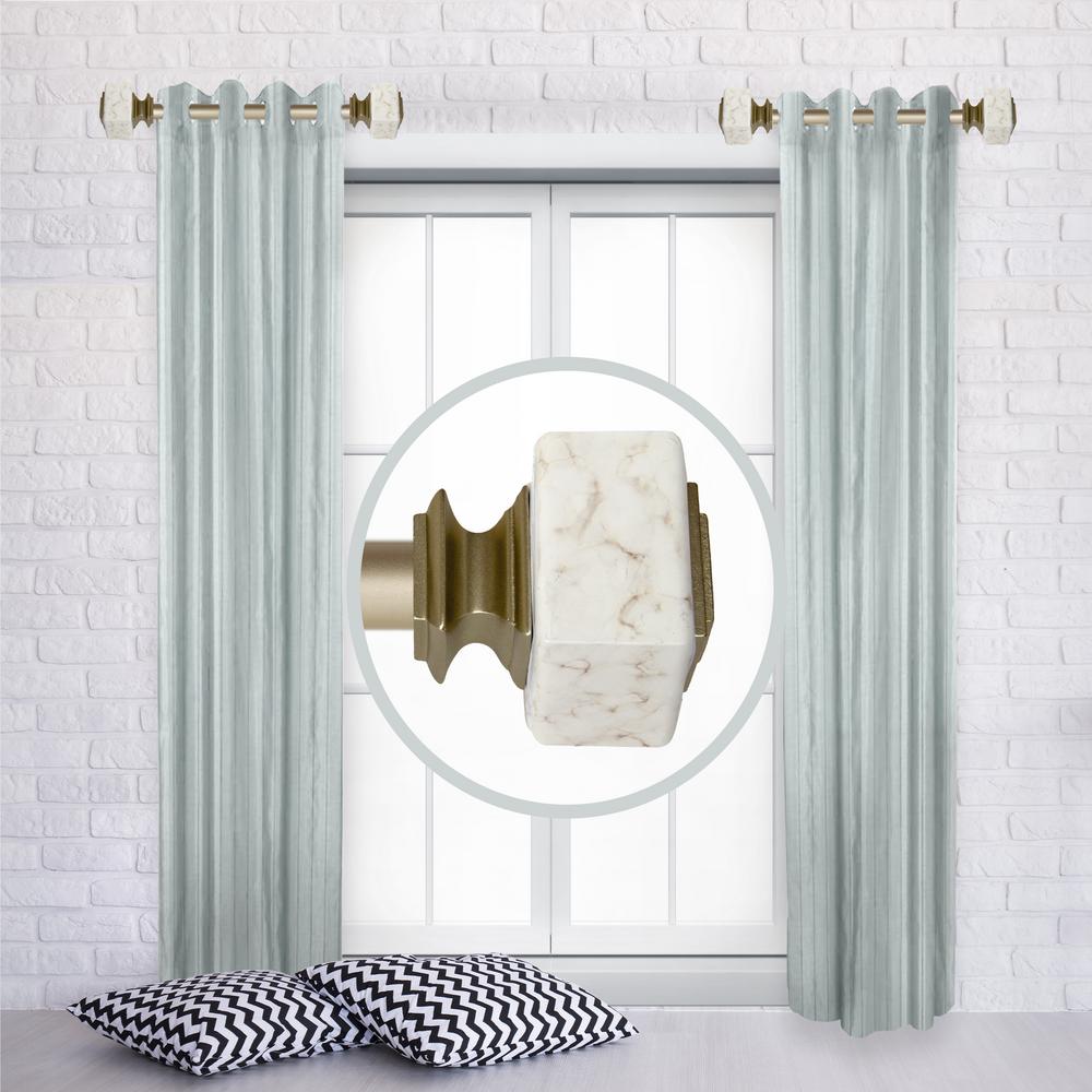 Sello 1" dia. Curtain Rod 12-20 inch long (Set of 2) - Light Gold ...