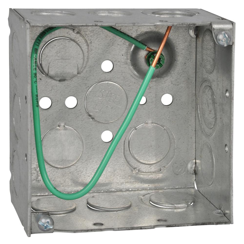 RACO 4 in. Square Box, Welded, 1-1/2 in. Deep with NMSC Clamps and B ...