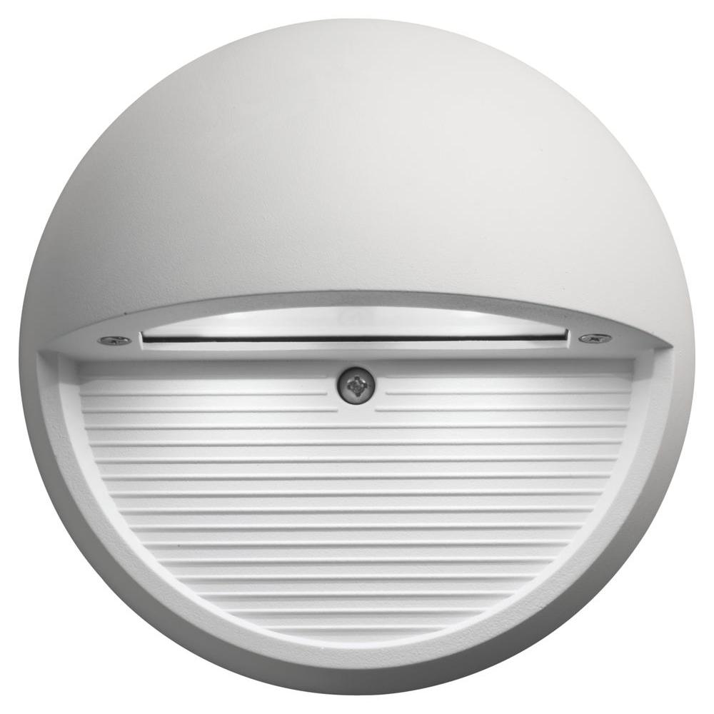Lithonia Lighting White Integrated LED Round Step and Stair Deck Light ... Lithonia Lighting White Integrated LED Round Step and Stair Deck Light ...