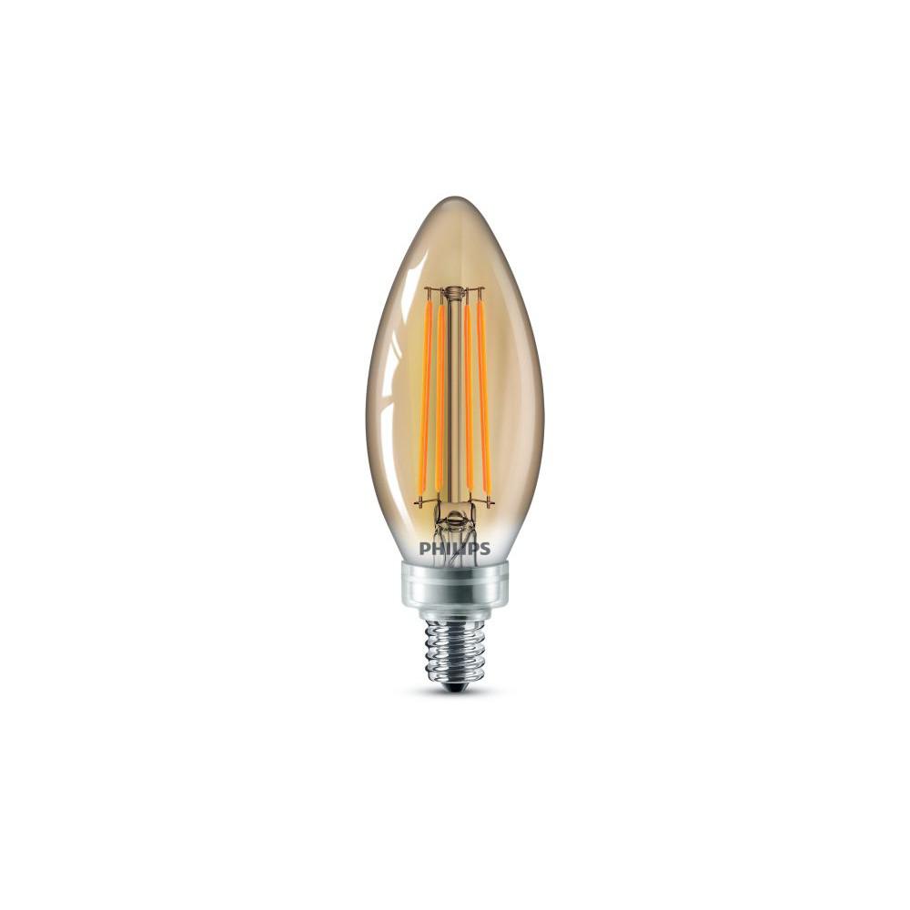 Philips 40-Watt Equivalent B11 Dimmable Vintage Edison LED Candle Light ...