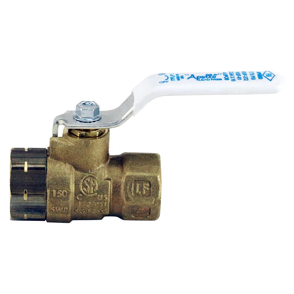 Apollo 1/2 in. x 1/2 in. Forged Brass FIP x FIP Full Port Threaded Ball ...