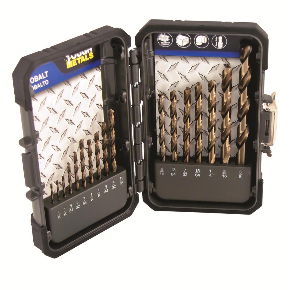 MIBRO Industrial M35 HSS Cobalt Drill Bit Set 17 Piece 1 16 In 3 8