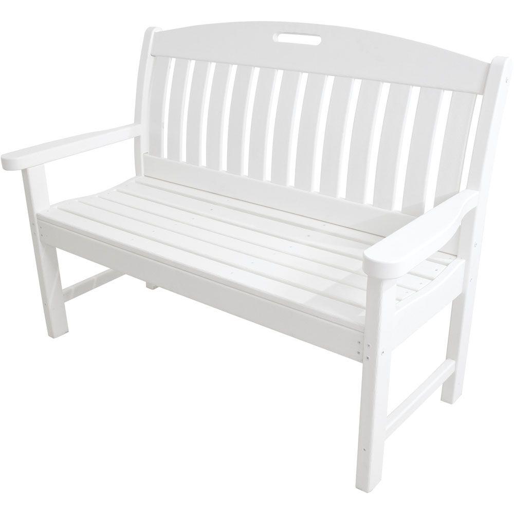 White - Plastic - Outdoor Benches - Patio Chairs - The Home Depot