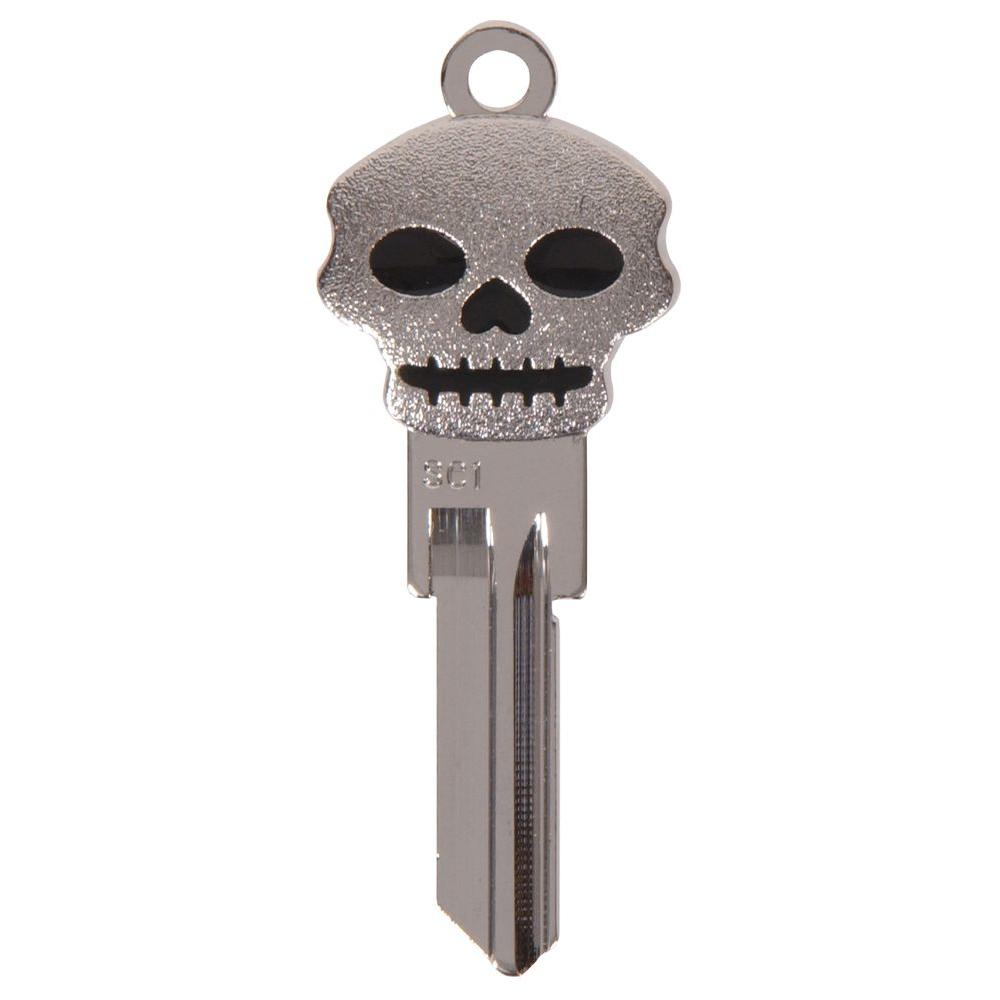 The Hillman Group #68 3D Silver Skull Key-87520 - The Home Depot