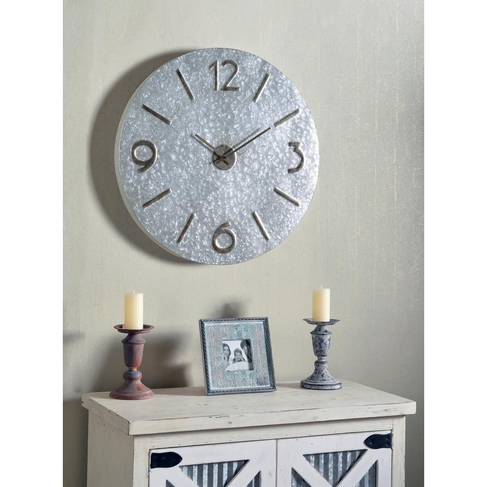 Kenroy Home Miner 30 in. Galvanized Steel Wall Clock 65118GAL - The ...
