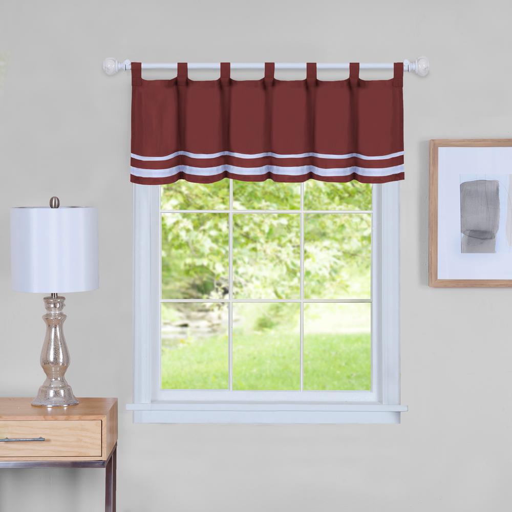 ACHIM Dakota 14 in. L Polyester Window Curtain Valance in Burgundy ...