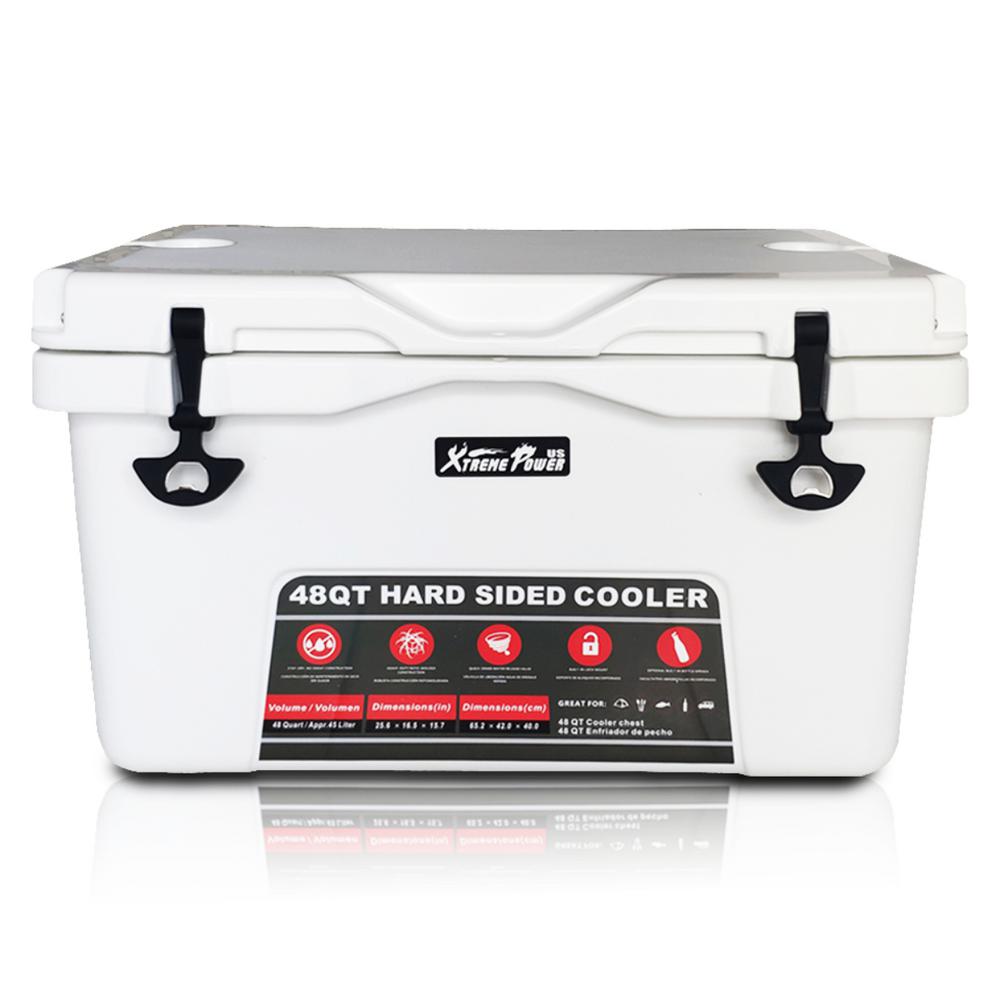 XtremepowerUS 48 Qt. White High-Performance Insulated Ice Chest ...
