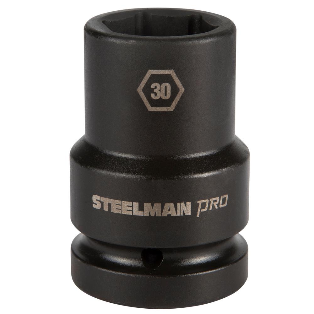STEELMAN PRO 1 in. x 30 mm 6 Point Drive Impact Thin Wall Deep Socket ...