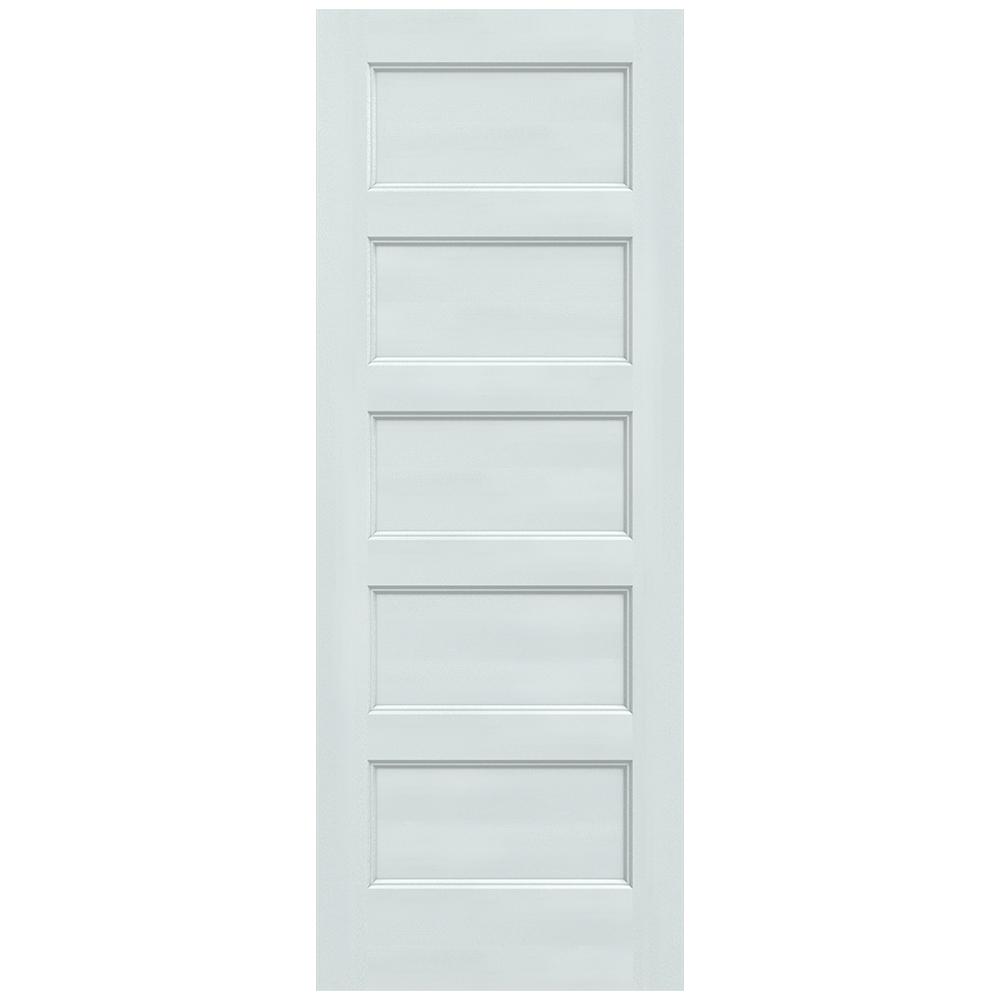 JELD-WEN 30 in. x 80 in. Conmore Light Grey Paint Smooth Solid Core ...