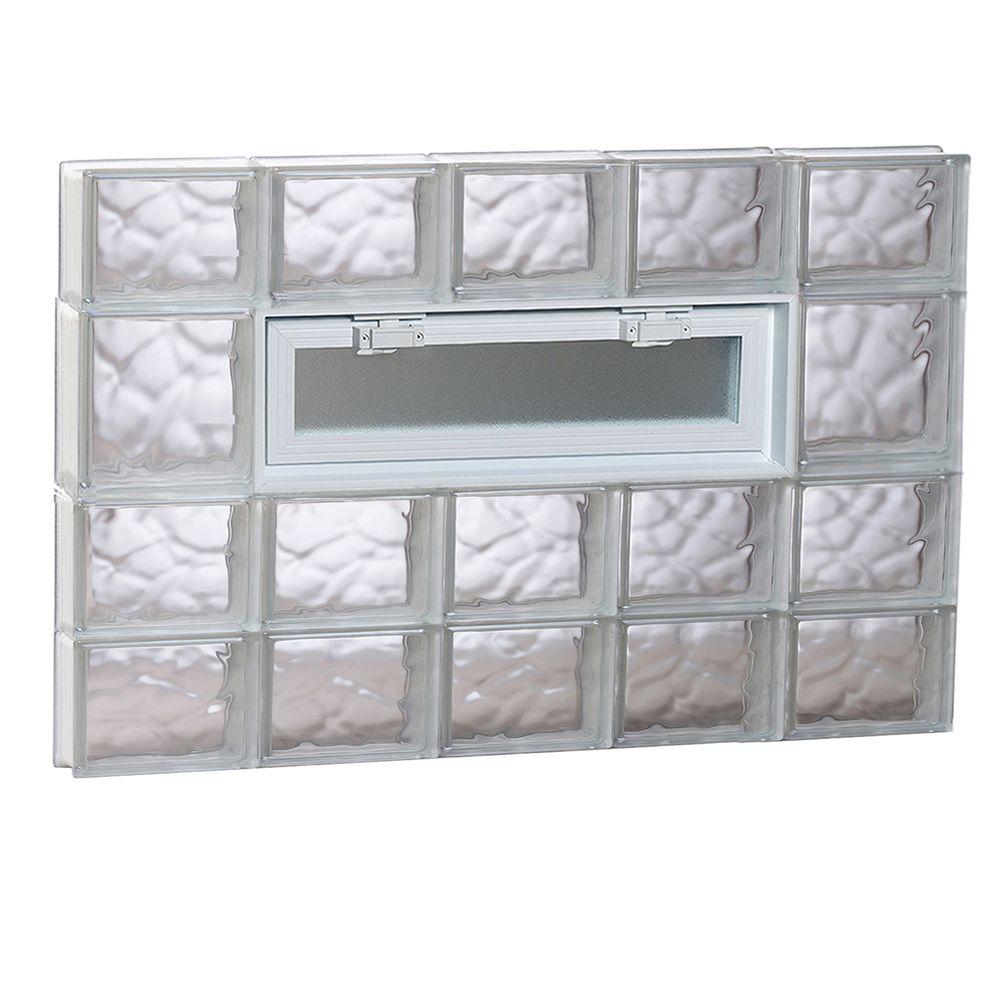 Clearly Secure 38.75 in. x 25 in. x 3.125 in. Frameless Wave Pattern ...