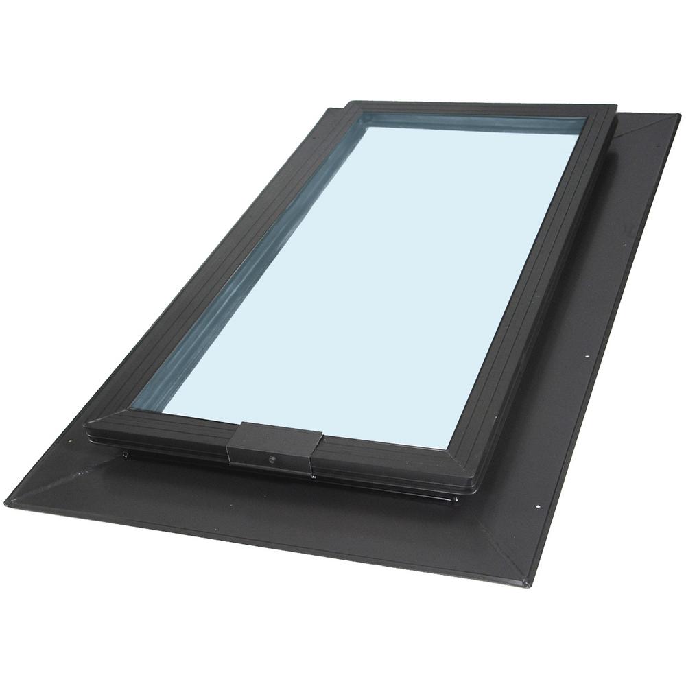 SUN-TEK 14-1/2 in. x 30-1/2 in. Fixed Self-Flashing Skylight with ...
