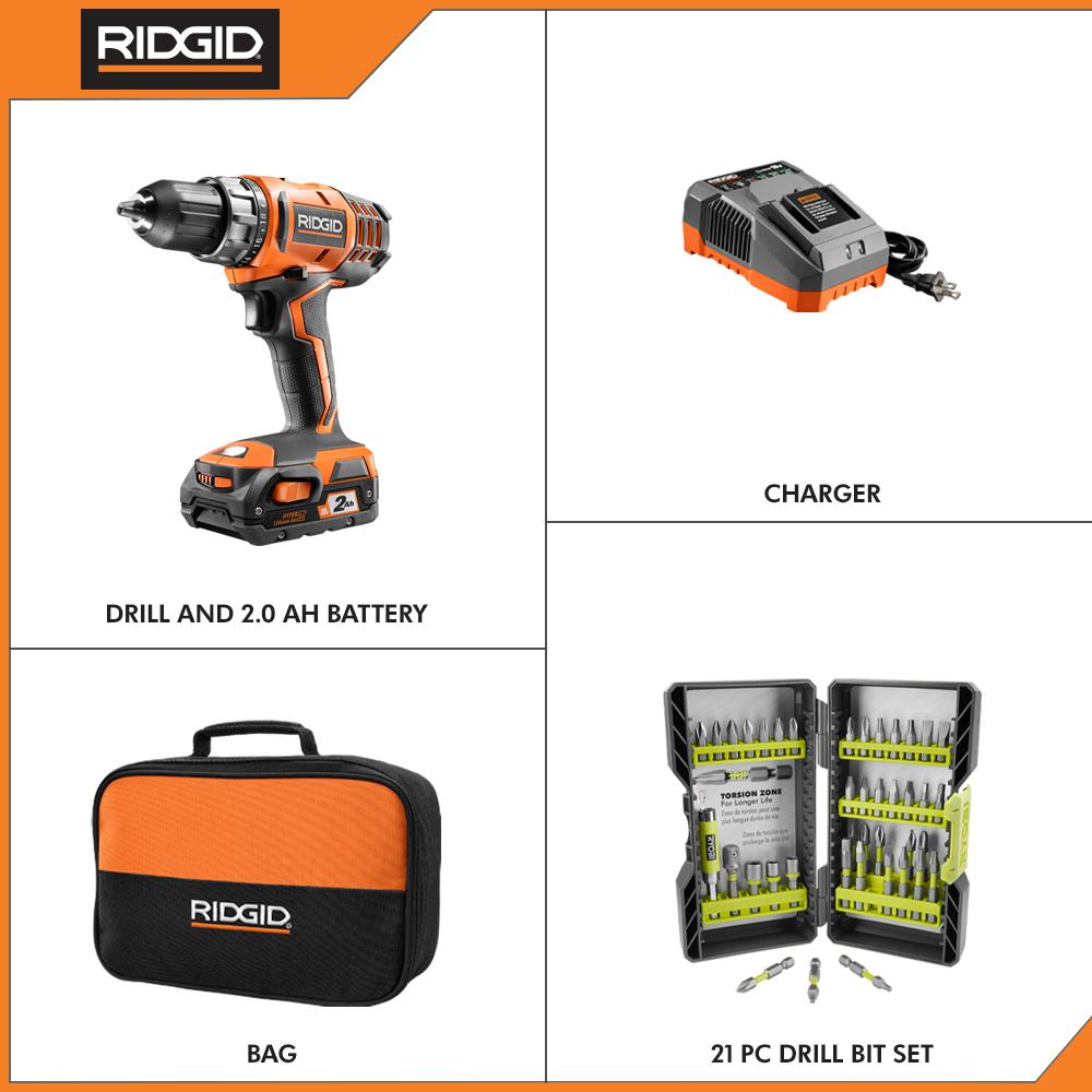 1/2 In. - Cordless - RIDGID - Drills - Power Tools - The Home Depot