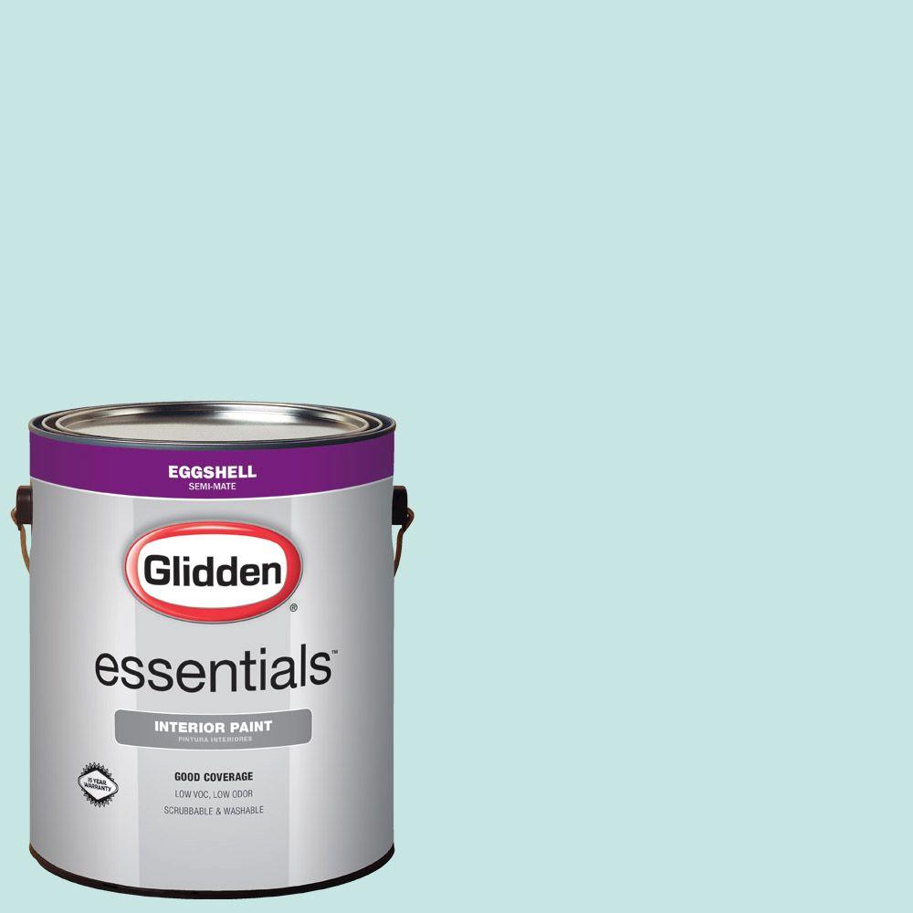 Glidden Essentials 1 gal. #HDGB19U Misty Aqua Eggshell Interior Paint ...