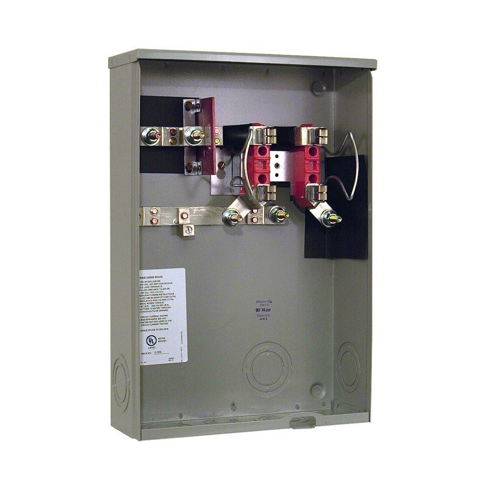 Eaton 200 Amp Ringless OH/UG Single Meter Socket-UTRS213BE - The Home Depot