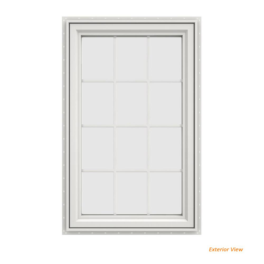 JELD-WEN 29.5 in. x 47.5 in. V-4500 Series White Vinyl Right-Handed ...