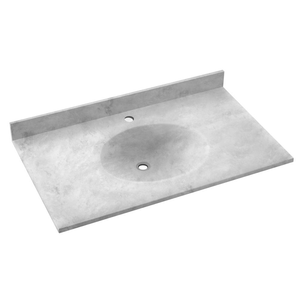 Swan Ellipse 31 in. W x 19 in. D Solid Surface Vanity Top with Sink in ...