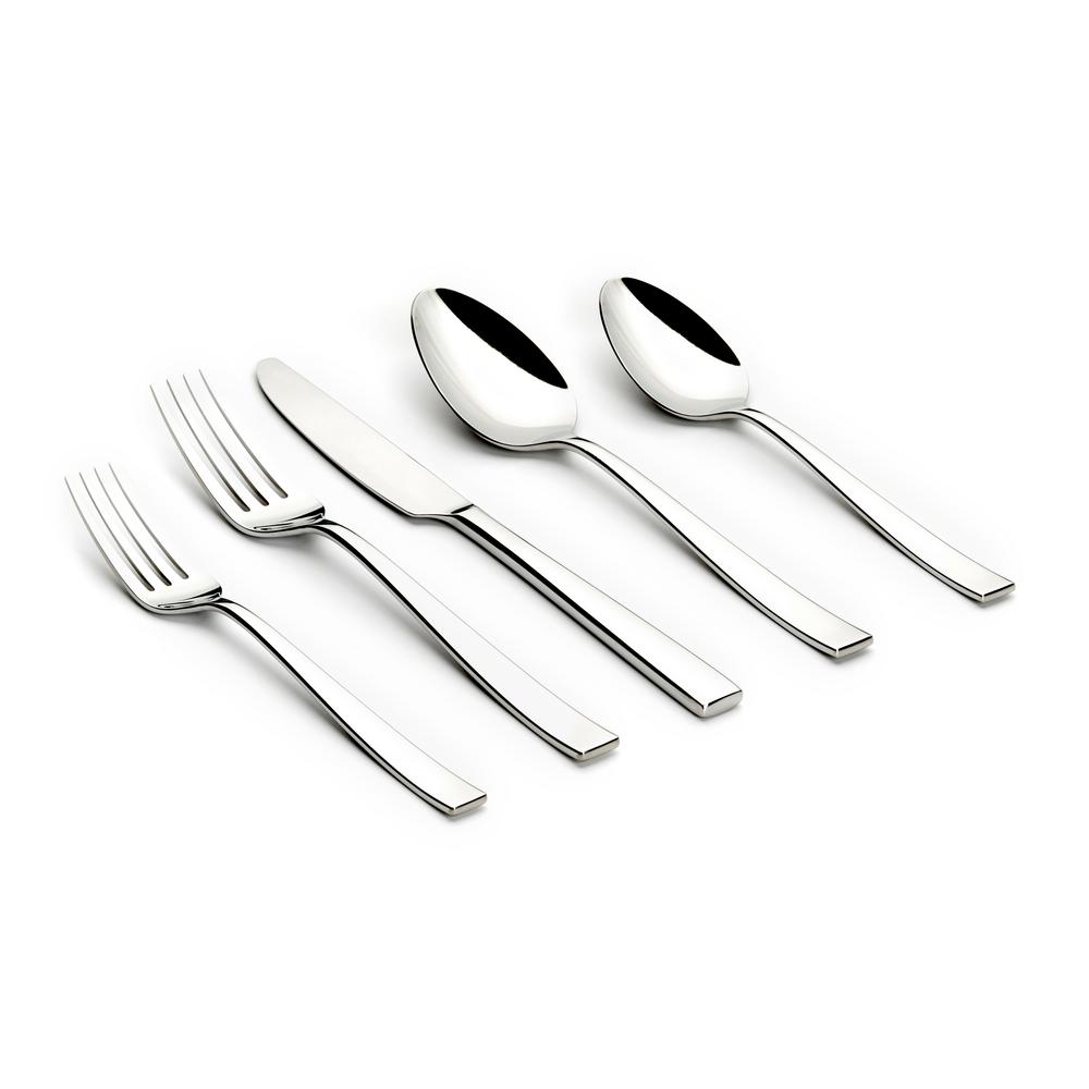 Ornative Tableware Kathryn 20-Piece Silver 18/0 Stainless Steel ...