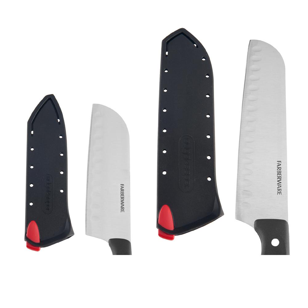 Farberware Edgekeeper 4-Piece Santoku Knife Set 5215104 - The Home Depot