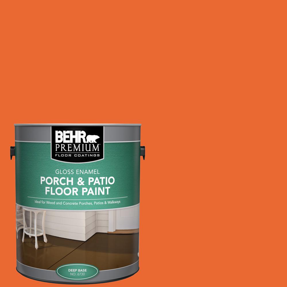BEHR Premium 1 gal. #220B-7 Electric Orange Gloss Enamel Interior ...