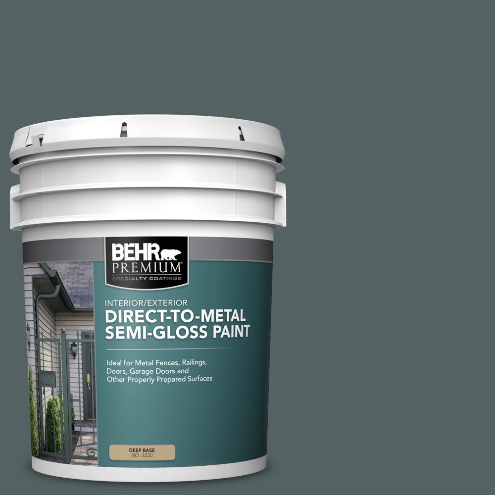 BEHR PREMIUM 5 gal. #HDC-AC-25 Blue Metal Semi-Gloss Direct to Metal ...