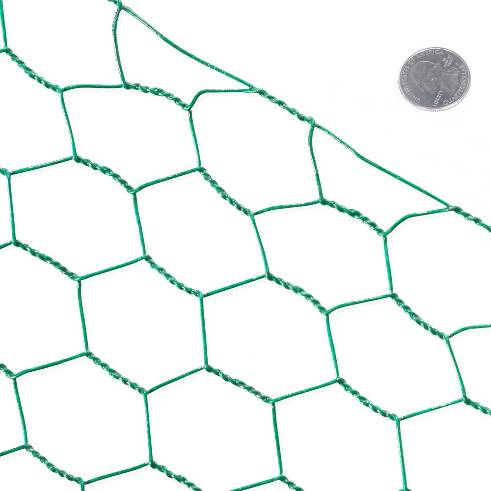 Fencer Wire 3 ft. x 150 ft. 16-Gauge Green PVC Coated Poultry Netting ...