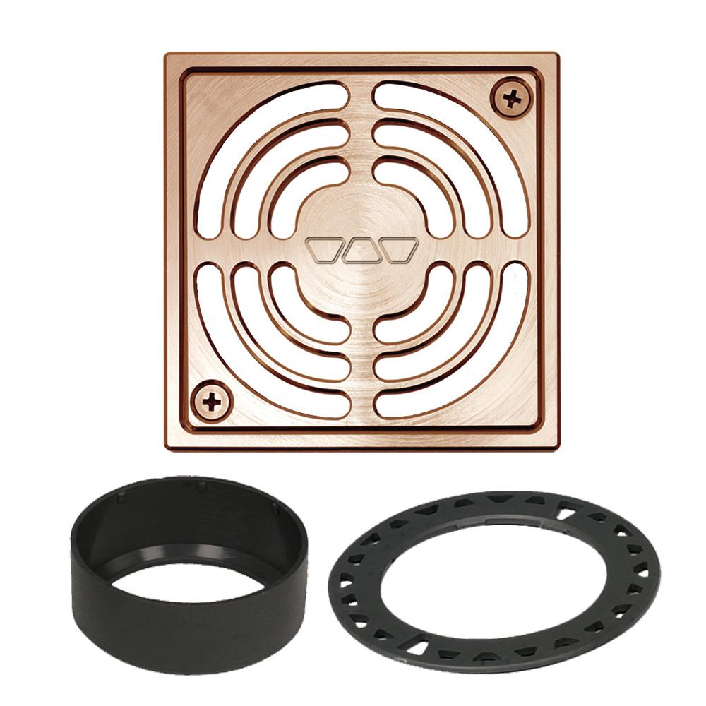 Schluter Kerdi-Drain 4 in. Brushed Copper Drain Grate-KD4GRKAKGB - The ...