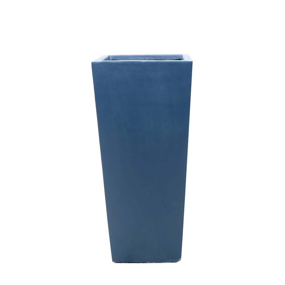MPG 30 in. H Composite Tall Tapered Square Planter in Neptune Blue ...