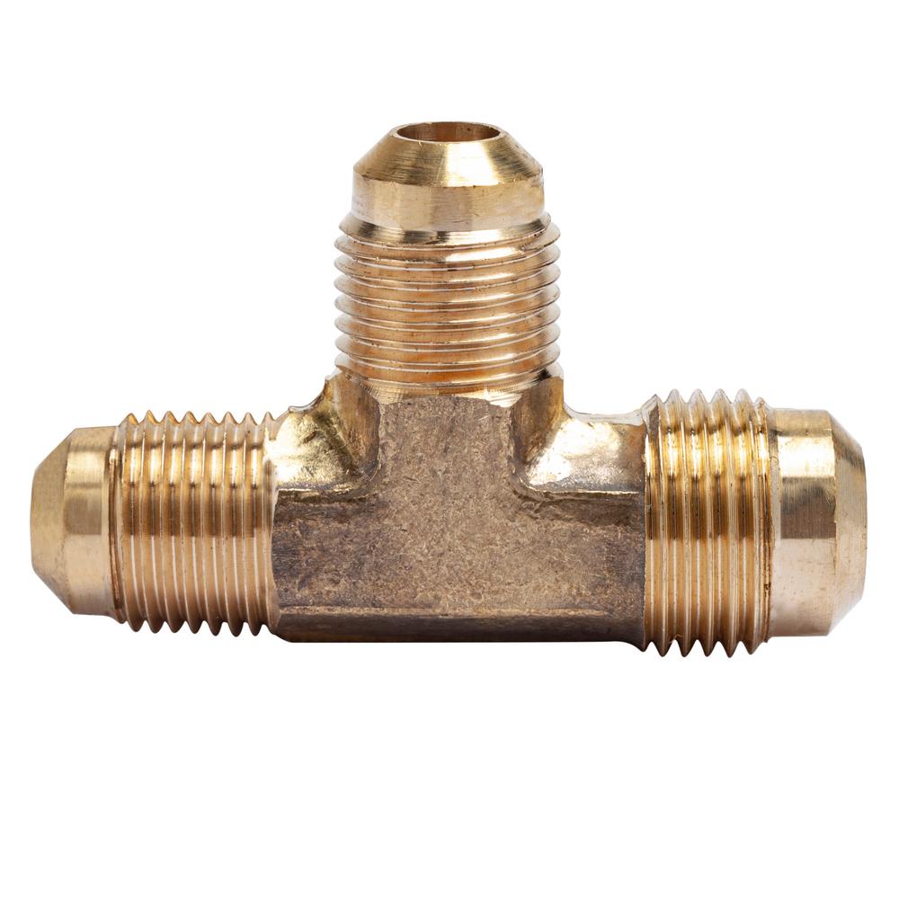LTWFITTING 1/2 in. x 1/2 in. x 3/8 in. Brass Flare Reducing Tee Fitting ...