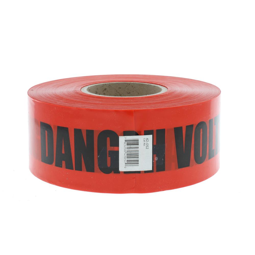 Ideal 3 in. x 1,000 ft. Barricade Tape Danger High Voltage Keep Out, Red-42-052 - The Home Depot