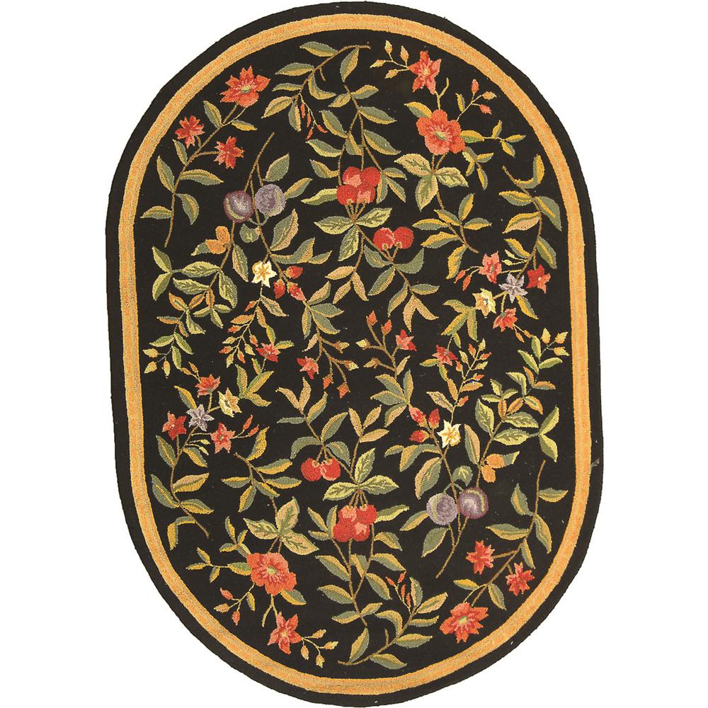 Safavieh Chelsea Black 8 ft. x 10 ft. Oval Area Rug-HK210B-8OV - The ...