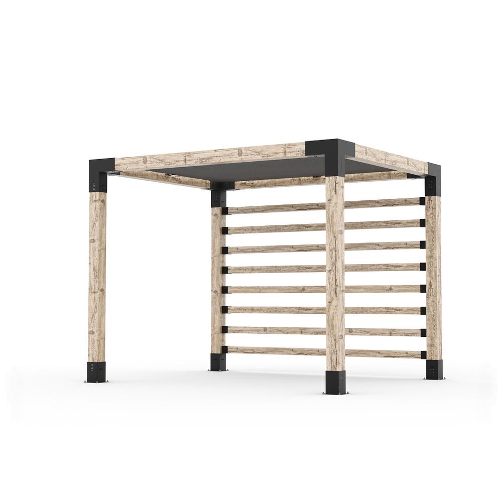 TOJA GRID 8 ft. x 10 ft. Pergola Kit with 4x4 KNECT Post Wall and ...